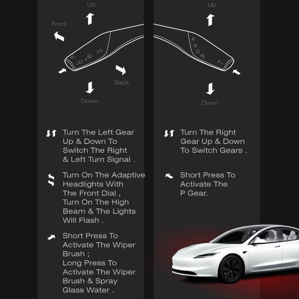 Gear Shift Stalk Screen CarPlay/Hicar Dashboard for Tesla Model 3/Y ...