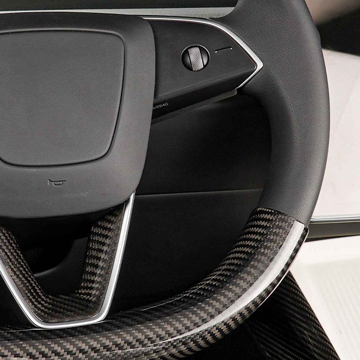 Carbon Fiber Steering Wheel Overlay for 2024+ Model 3 & 2025+ Model Y ...