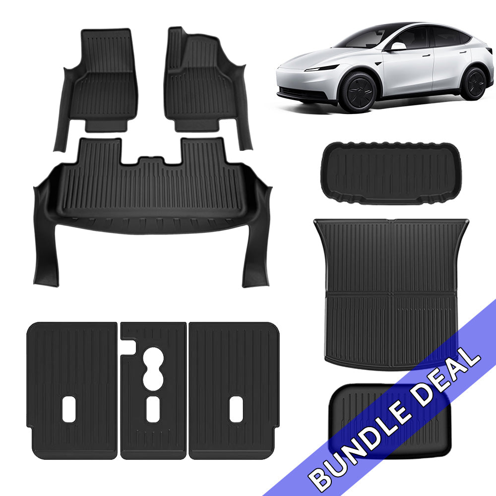 2026+ Tesla Model Y Juniper Standard All-Weather TPE Floor Mat Set ...