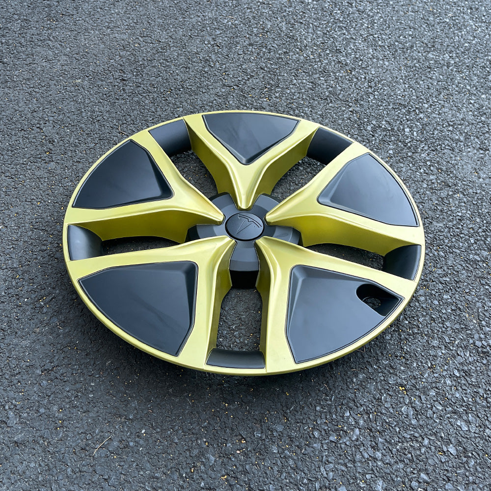 2026+ Tesla Model Y Juniper Black/Gold Wheel Cover – Performance Style ...
