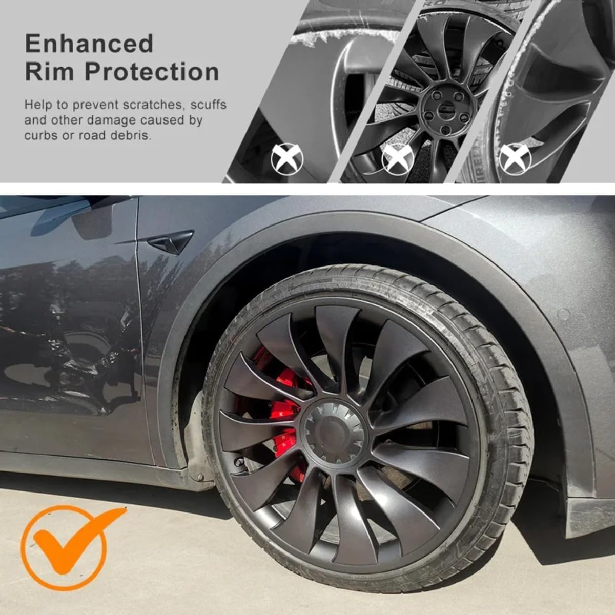 Tesla Model Y Wheel Rim Protector 21 Inch Uberturbine Wheel Protection ...