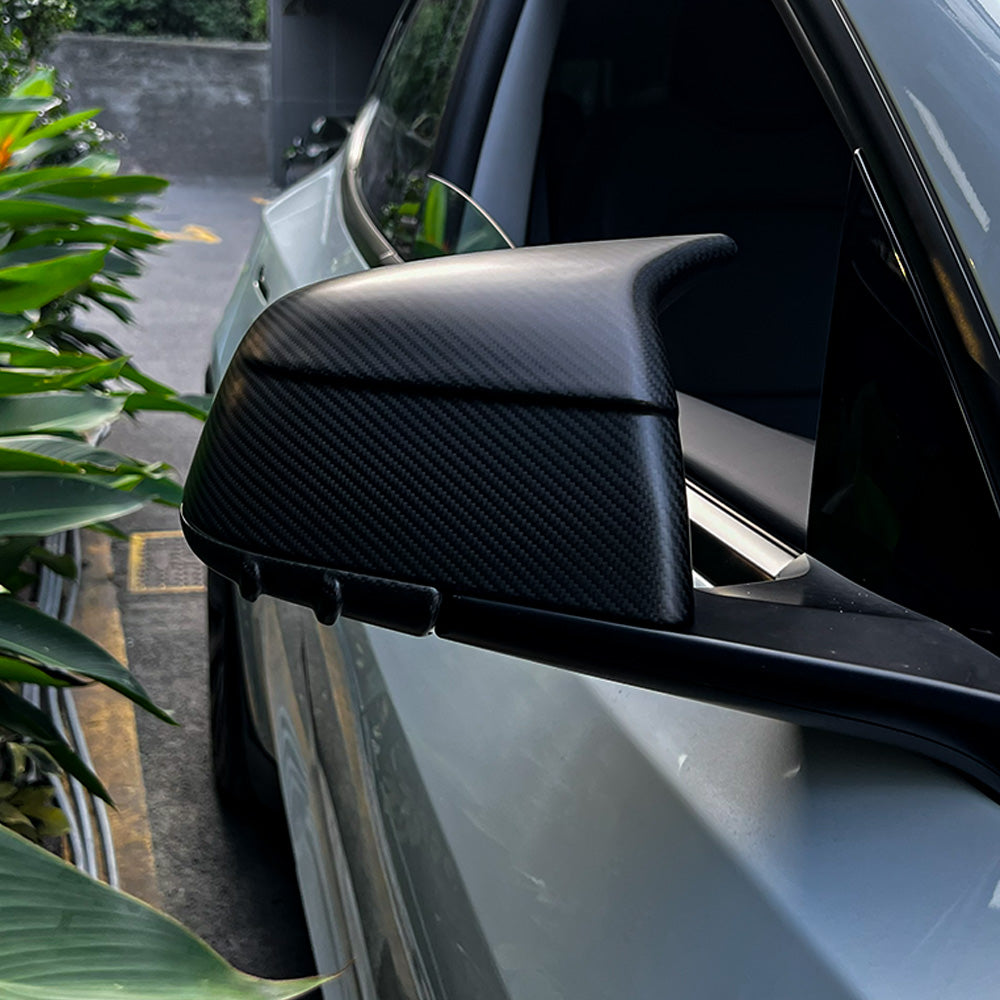 GT-Style Carbon Fiber Mirror Caps for Tesla Model Y | Upper & Lower ...