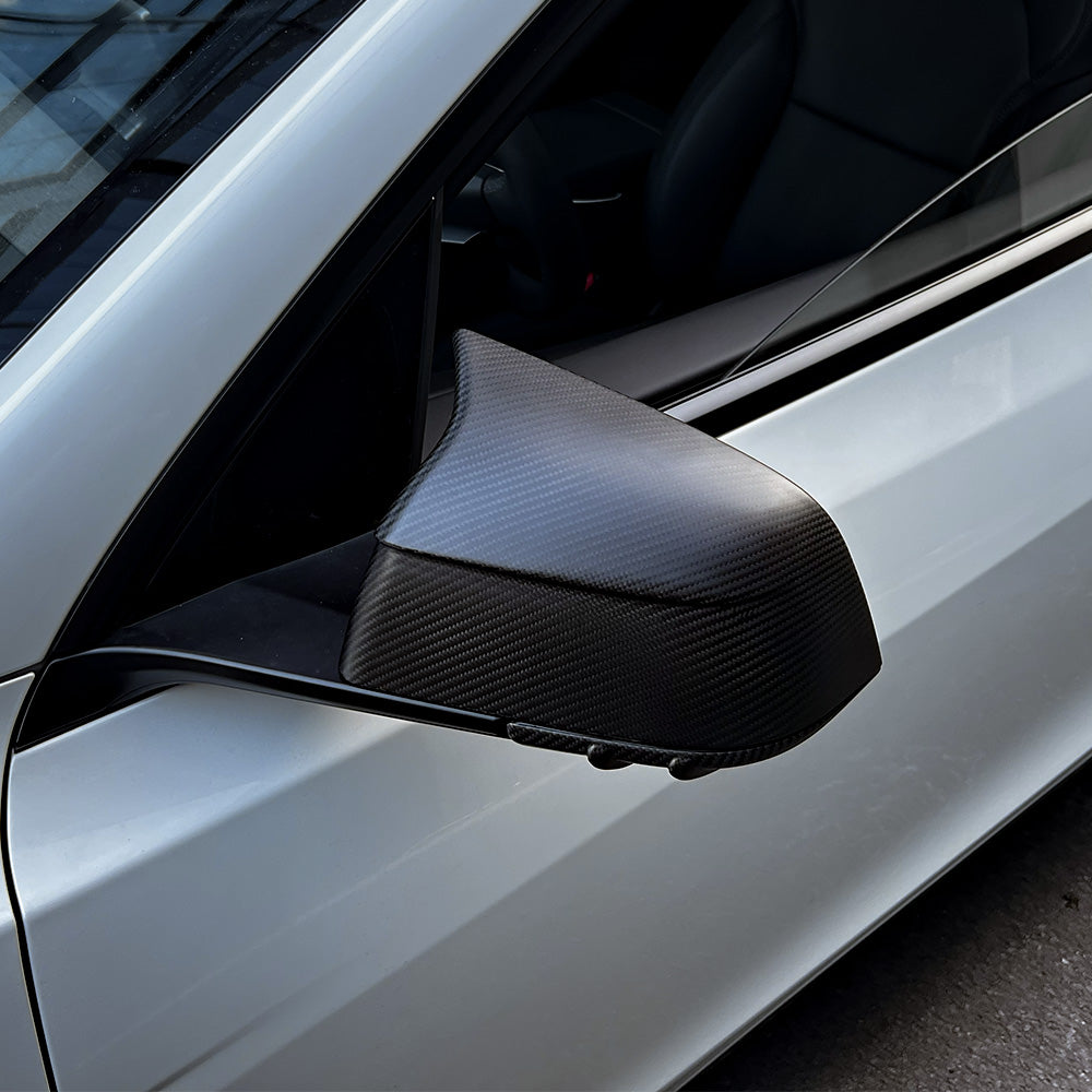 GT-Style Carbon Fiber Mirror Caps for Tesla Model Y | Upper & Lower ...