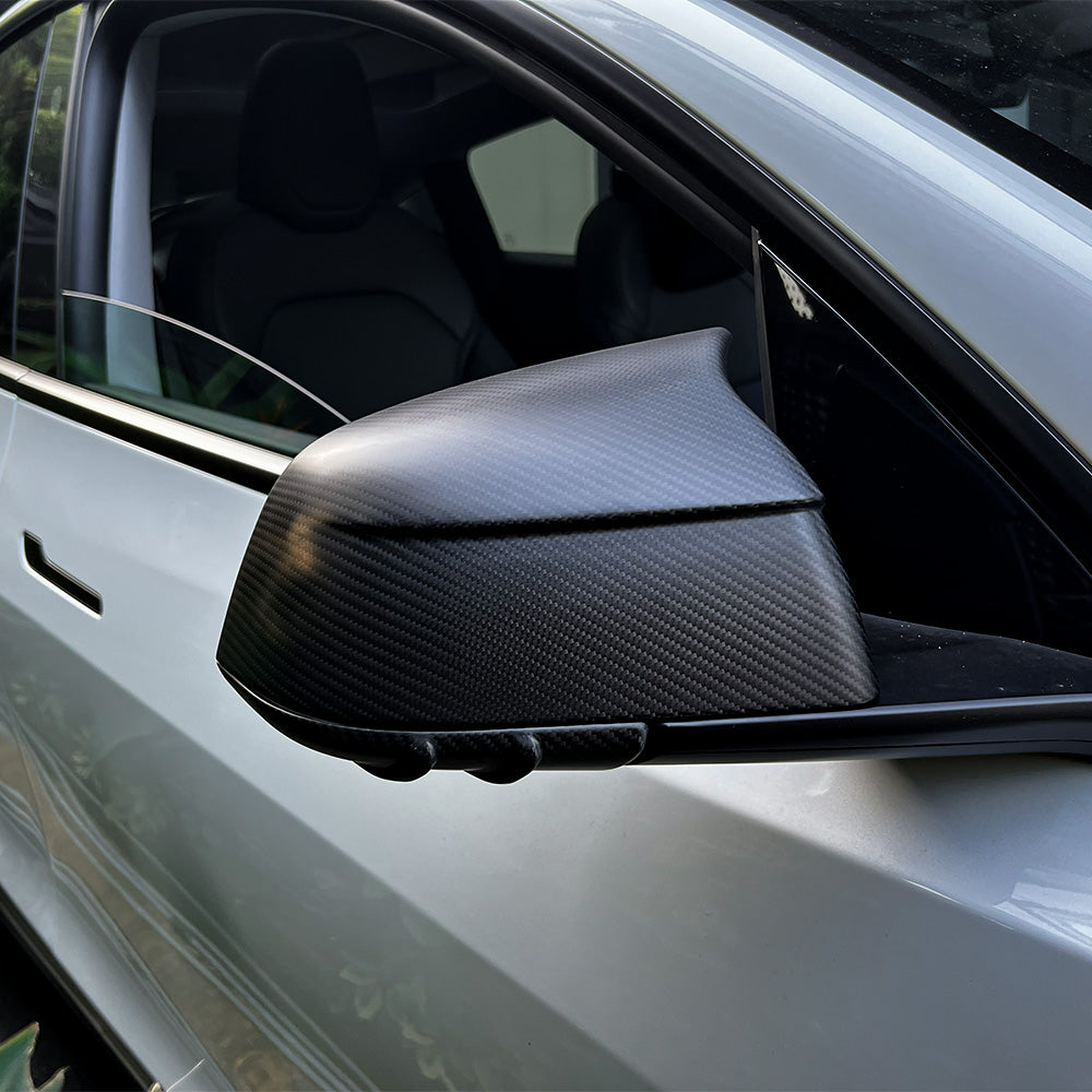 GT-Style Carbon Fiber Mirror Caps for Tesla Model Y | Upper & Lower ...