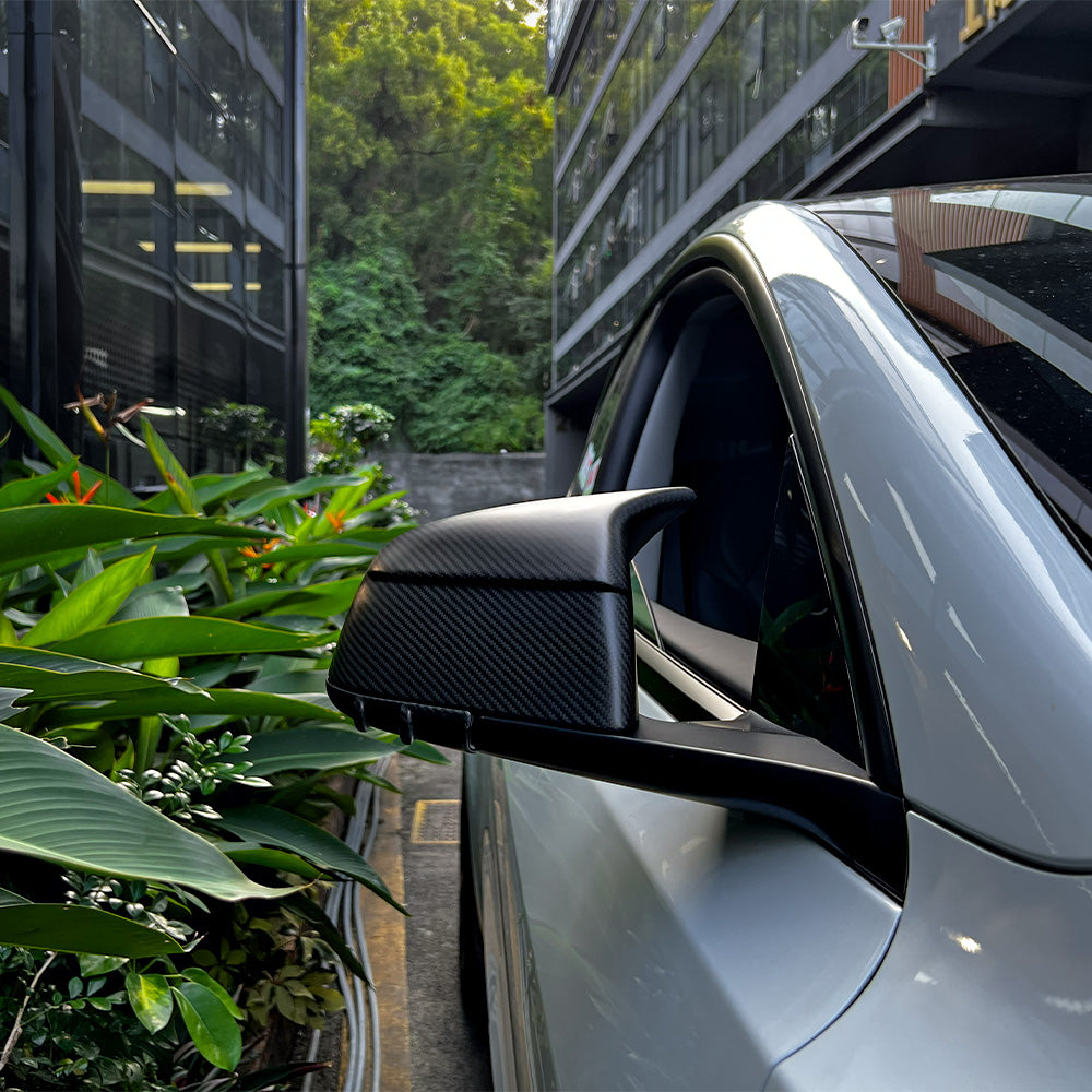 GT-Style Carbon Fiber Mirror Caps for Tesla Model Y | Upper & Lower ...