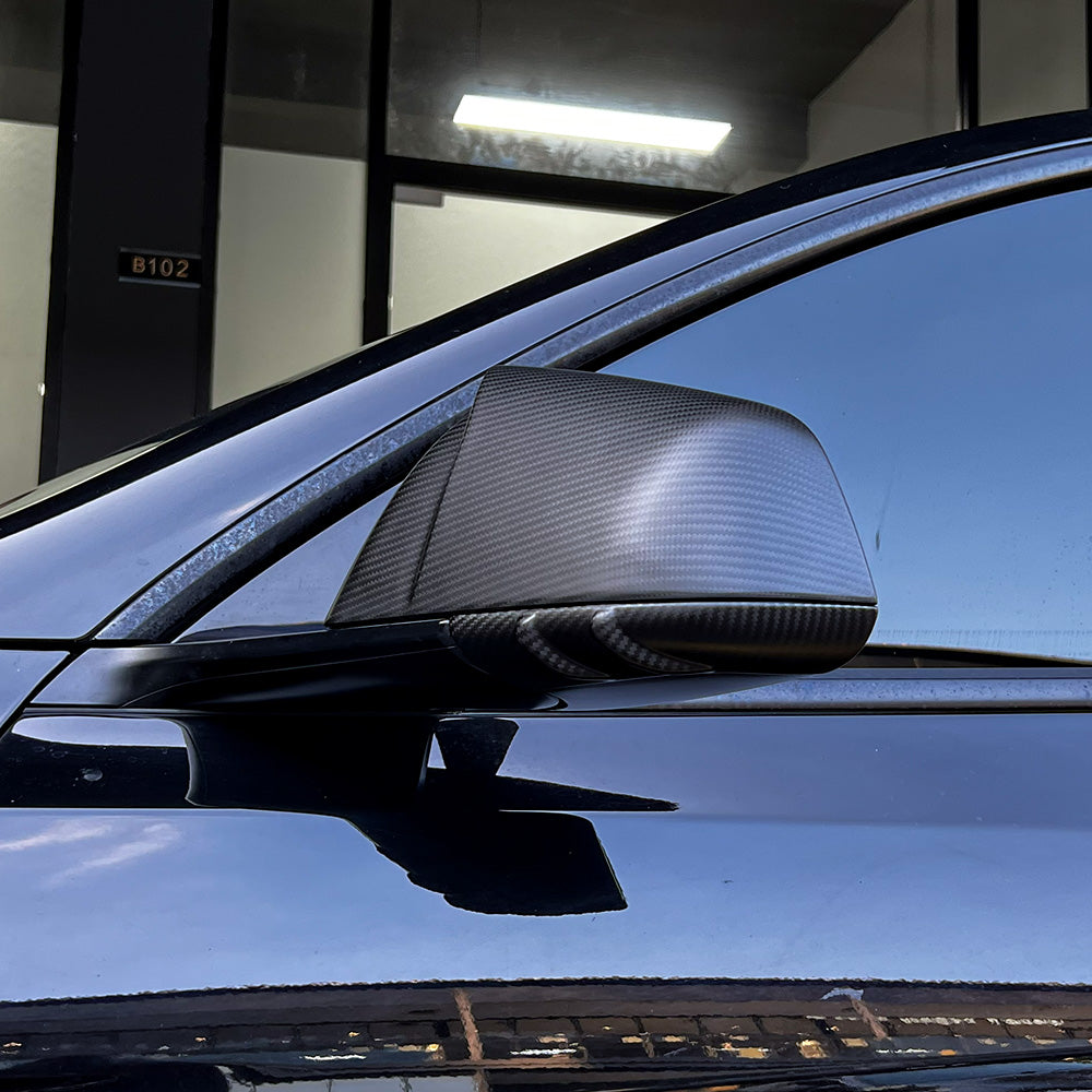 GT-Style Carbon Fiber Mirror Caps for Tesla Model Y | Upper & Lower ...