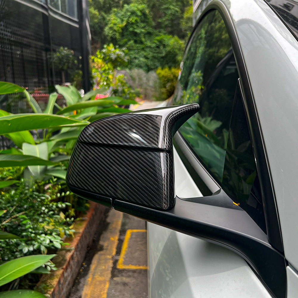 GT-Style Carbon Fiber Mirror Caps for Tesla Model Y 2020–2026+ (Junipe ...
