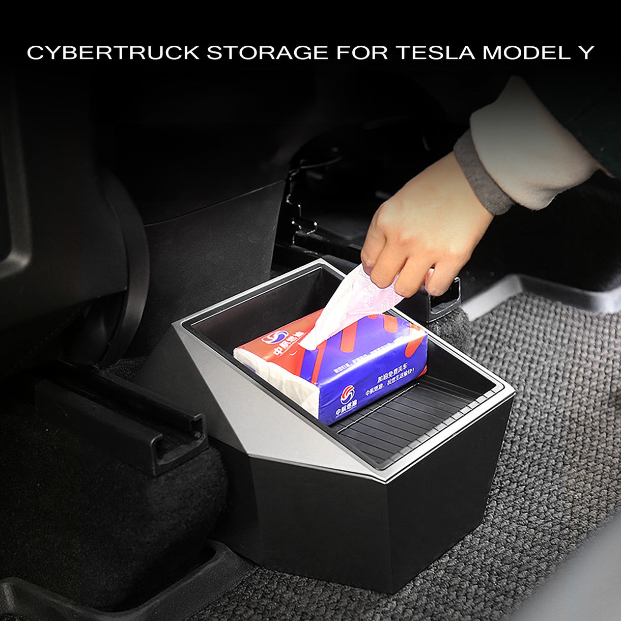 Rear Center Console Organizer Storage Box For Tesla Model Y - Cybertru ...