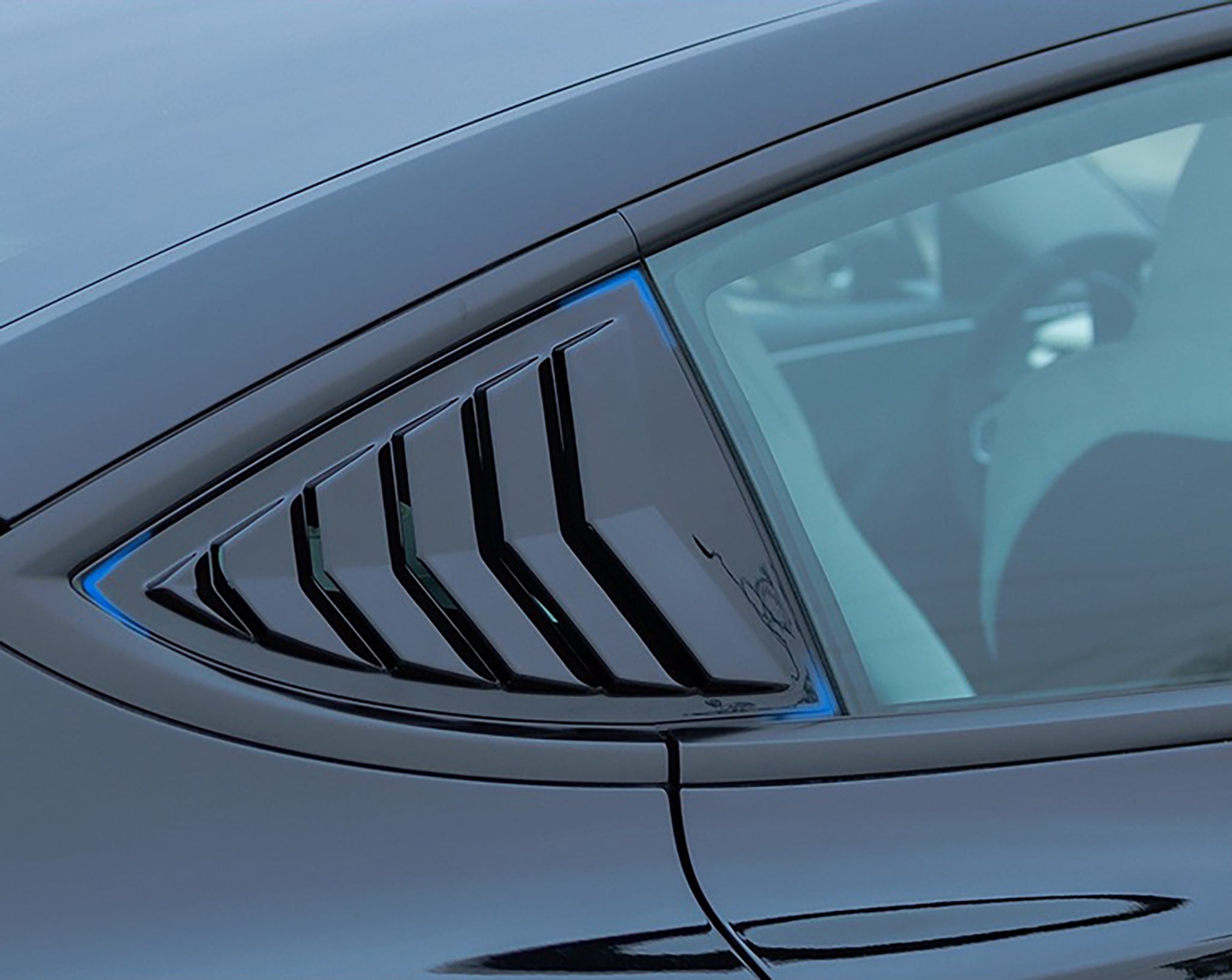 Racing-Style Rear Side Quarter Window Louvers for Tesla Model 3 2017-2 ...