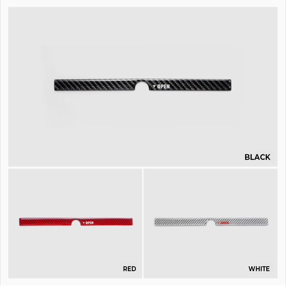 Carbon Fiber Trunk Button Accent Sticker for Tesla Model Y Juniper ...