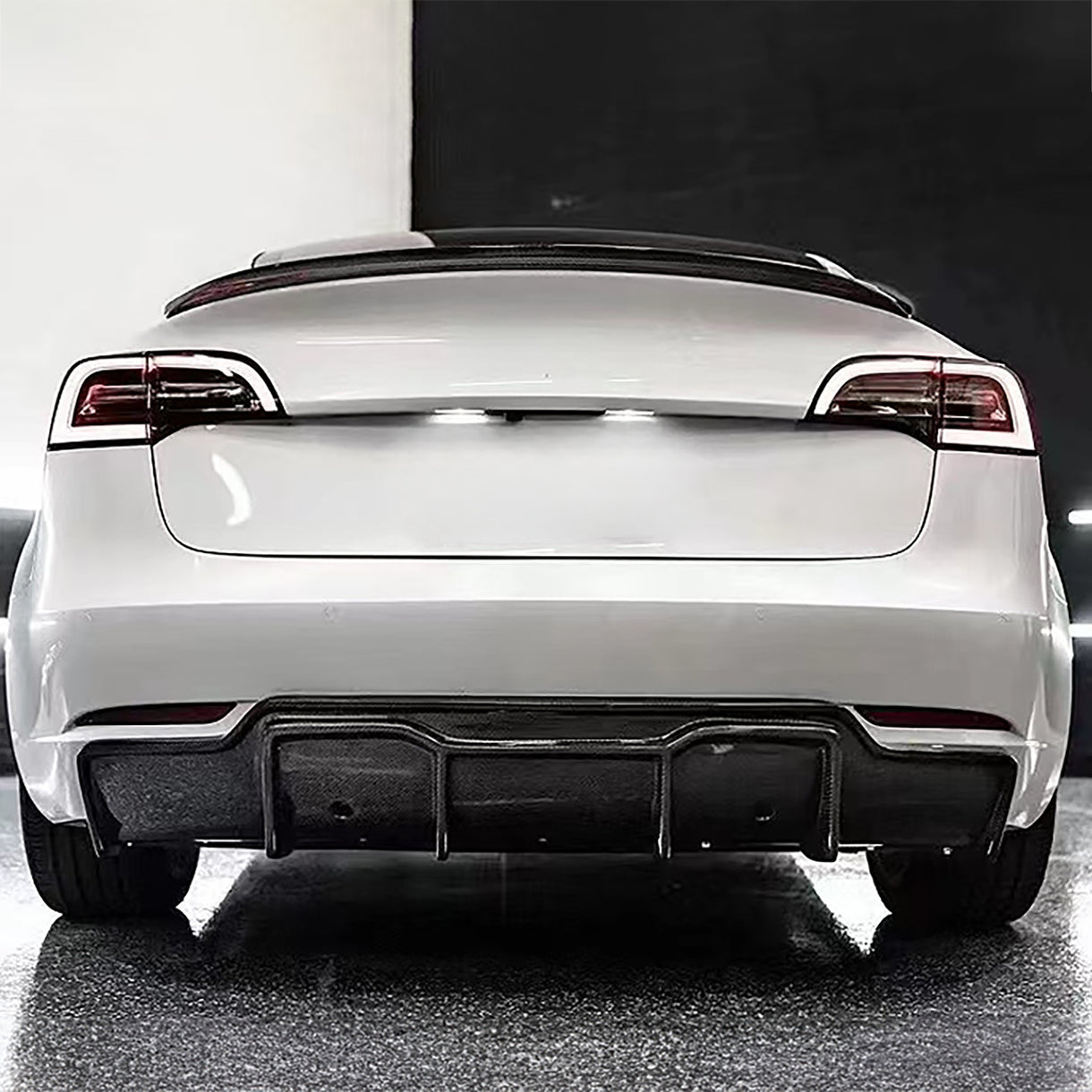 Carbon Fiber Rear Diffuser for Tesla Model 3 (2017–2023) – Matte/Glossy ...
