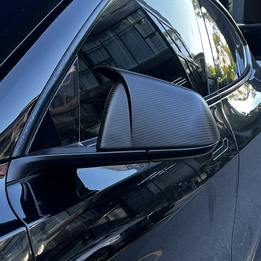 Tesla Model 3/Y Carbon Fiber Mirror Caps (Highland/Juniper) – Yeslak ...
