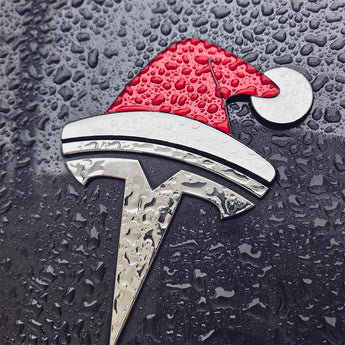 Tesla Christmas Emblem Santa Hat Stickers – 3D Waterproof Holiday Deco ...
