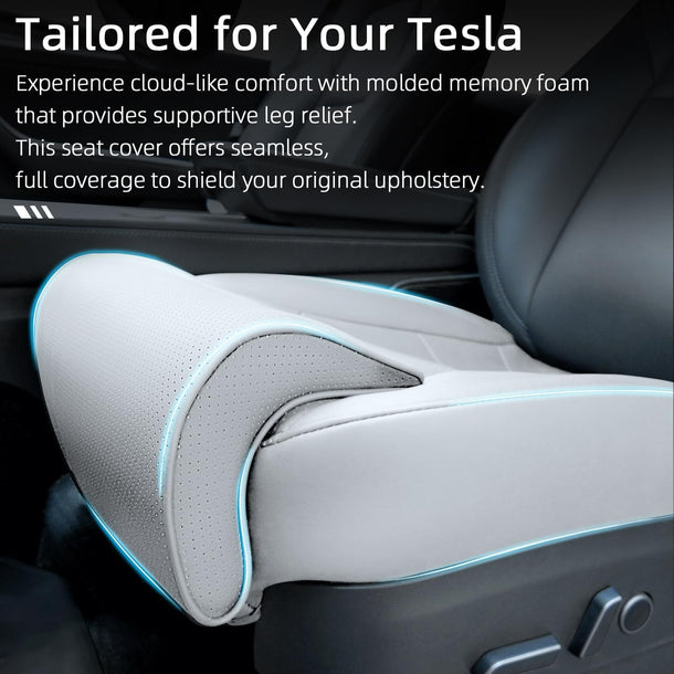 Tesla Model 3/Y Seat Cushion Cover with Memory Foam Leg Support (1 Pcs ...