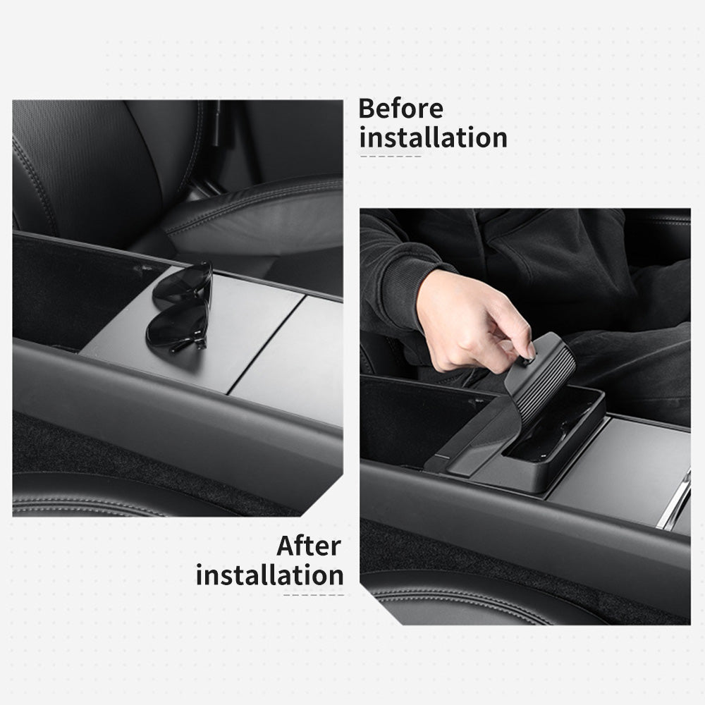 Tesla Model 3/Y Center Console Armrest Flip-Top Sunglasses Storage Box ...