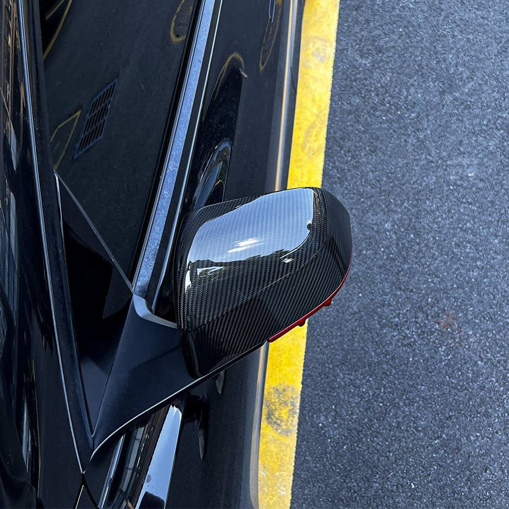 Tesla Model Y Carbon Fiber Mirror Covers 2020–2026+ Juniper Compatible ...