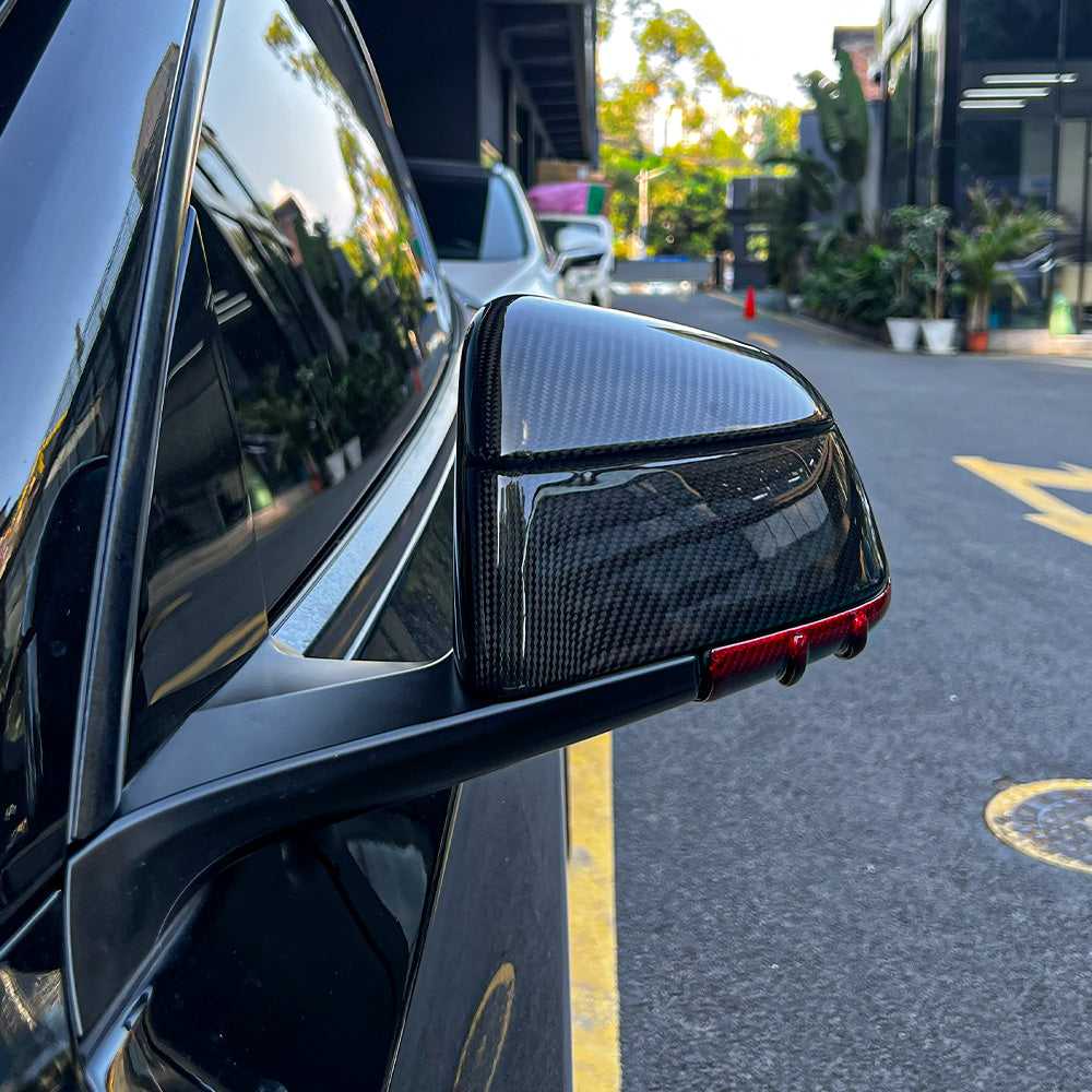 Tesla Model Y Carbon Fiber Mirror Covers 2020–2026+ Juniper Compatible ...