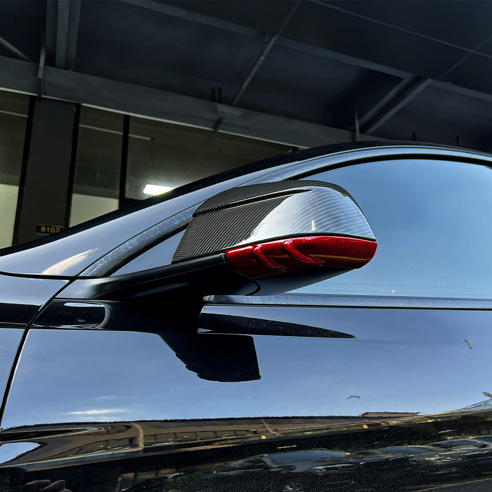 Tesla Model Y Carbon Fiber Mirror Covers 2020–2026+ Juniper Compatible ...