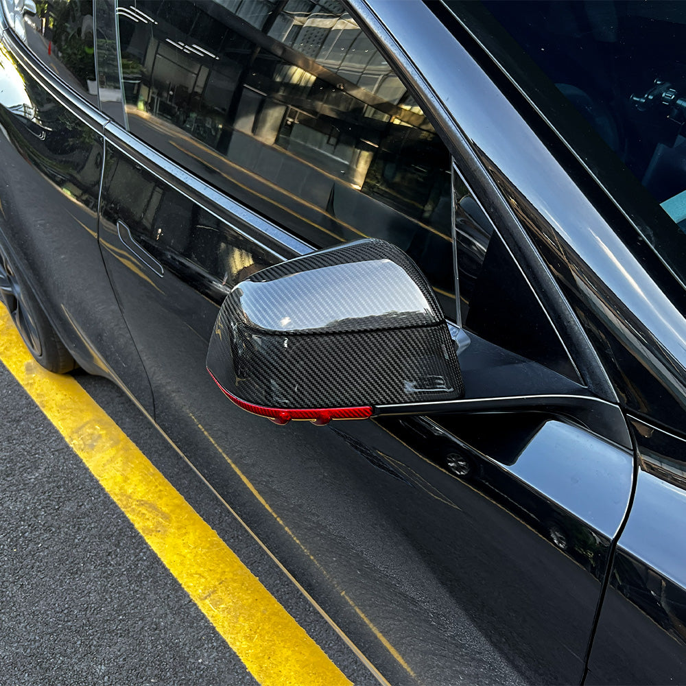 Tesla Model Y Carbon Fiber Mirror Covers 2020–2026+ Juniper Compatible ...