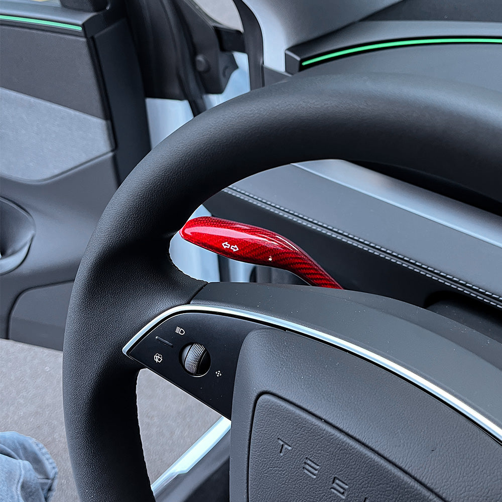 Tesla Model Y Juniper 2026+ Carbon Fiber Turn Signal Stalk Covers ...