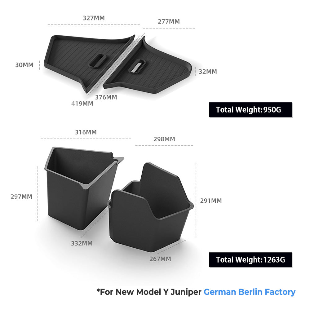 Tesla Model Y Juniper Trunk Organizer Bins (2025+) | Waterproof Storag ...