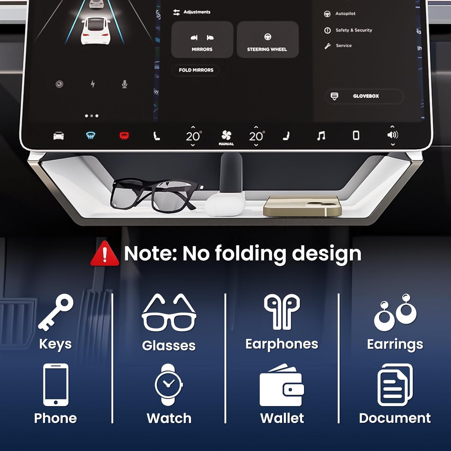 Under Screen Storage Organizer for Model Y Juniper / 3 Highland ...